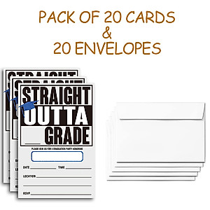 FujLoy 20 Cards with Envelopes, graduation party invitations 2024, 2024 College, High School, University Grad Celebration.（022）