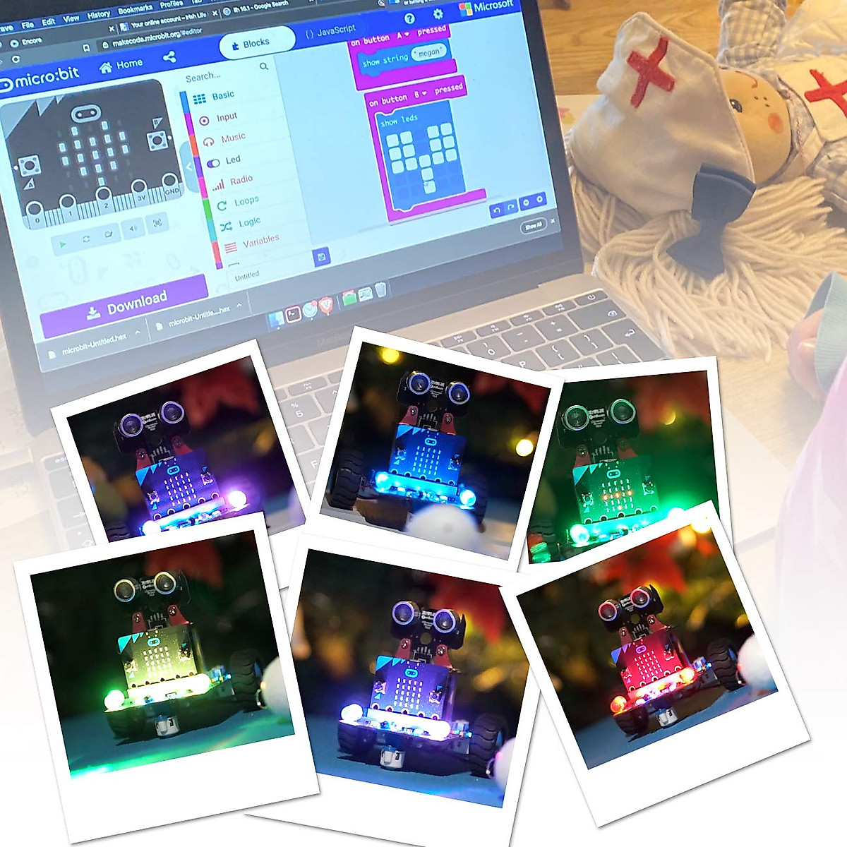 Yahboom Microbit V2 Coding Smart Robotics Toys DIY STEM Science Education RC Car Kit for Kids 10+ Compatible with BBC Micro bit Classroom Teaching Props Preferred