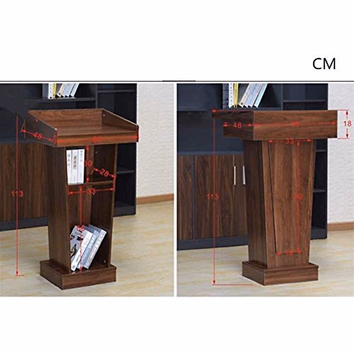 MObyat Lectern Podium Stand,Podium Lectern Podium Church Pulpit or Ceremony Classroom Lecture Speech Teach Platform Standing Brown Presentation Lectern