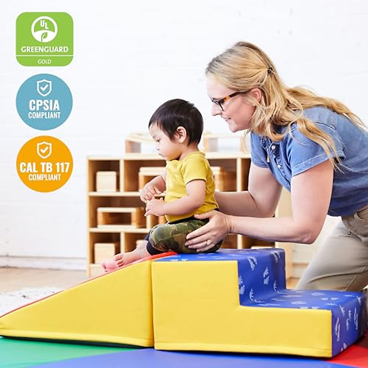 ECR4Kids SoftZone Junior Little Me Climb and Slide, Beginner Climber, Assorted, 2-Piece