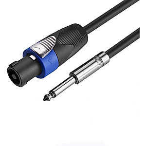 Yoico Pro 6 Feet Speakon to 1/4 Speaker Cable - 6 ft 12 Gauge Speakon to 1/4 Male Inch Audio Amplifier Connection Heavy Duty Cord - Single