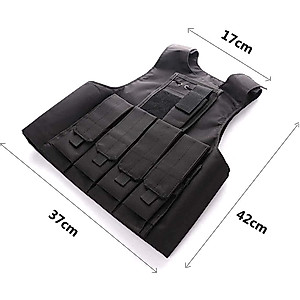 Toyfun Kids Tactical Vest Kit Woodland Camo Combat Assault Waistcoat Army/Military/Police Style, Adjustable and Multi-Colors