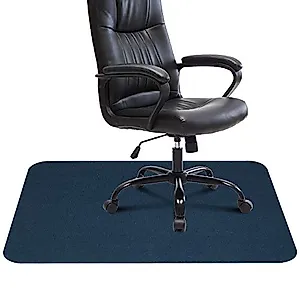 DRPORONYN Office Hard Floor Chair Mats, Hardwood Tile Floor Carpet Desk Protector Mat Without Curling,Scratch for Rolling Chair Computer Desks (Dark Blue, 48" x 36")