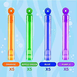 Bubbles Party Favors Supplies for Kids, 20 Pack Mini Pocket Bubble Wand Toys for Toddlers, Christmas Goodie Bag Stocking Stuffer Fillers, Small Pinata Birthday Classroom Wedding Camping Gifts Treats