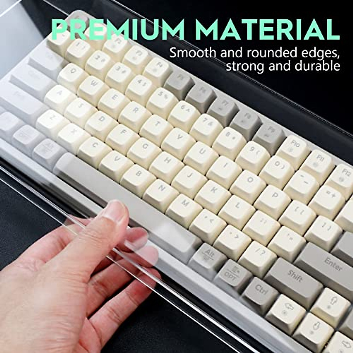 Cabilock Acrylic Keyboard Cover Desktop Keyboard Protector Keyboard Cover Anti- Cat Clear Keyboard Protector Computer Keyboard Mice Accessories (18.5x5.9x1.8 inch)