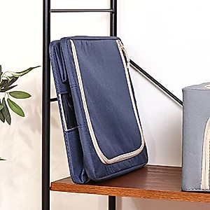 Fuji Boeki 63513 Storage Box, Width 15.4 x Depth 11.4 x Height 7.9 inches (39 x 29 x 20 cm), Blue, 5.6 gal (22 L), with Small Window, Stackable