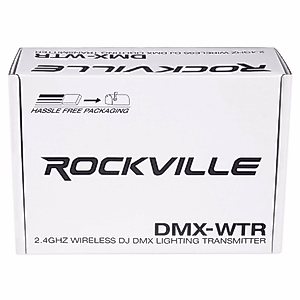 Rockville DMX-WTR Wireless DJ DMX Lighting Transmitter+Receiver