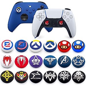 2PCS Joystick Cap Silicone Rubber Thumb Stick Grip Caps for PS5 PS4 PS3 Xbox 360 Xbox One Xbox One X Elite Controller (Color 15)