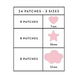 The Crème Shop Cotton Candy Skin Hydrocolloid Acne Patches, Acne Healing Dots/Stickers, Acne Treatment Patches with Salicylic Acid and Witch Hazel - 3 Sizes, 72 Patches