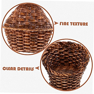 1 Set Mini Table and Chair Model Home Decor Household Items House Decorations for Home Miniature Furniture Tiny House Supplies Doll House Furniture Model Resin Light Brown Hohopeti