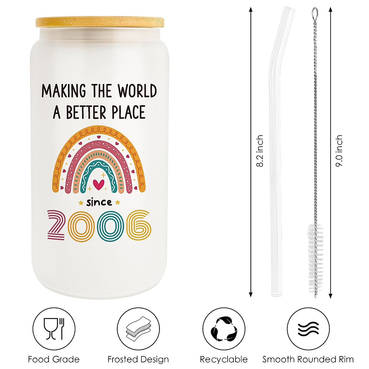 18th Birthday Gifts for Girls, Girls 18th Birthday Gifts, 2006 Birthday Gifts, Happy 18th Birthday Gifts for Her, Daughter, Niece, Granddaughter, 18th Birthday Decorations, 18 Fabulous Eighteen Gifts