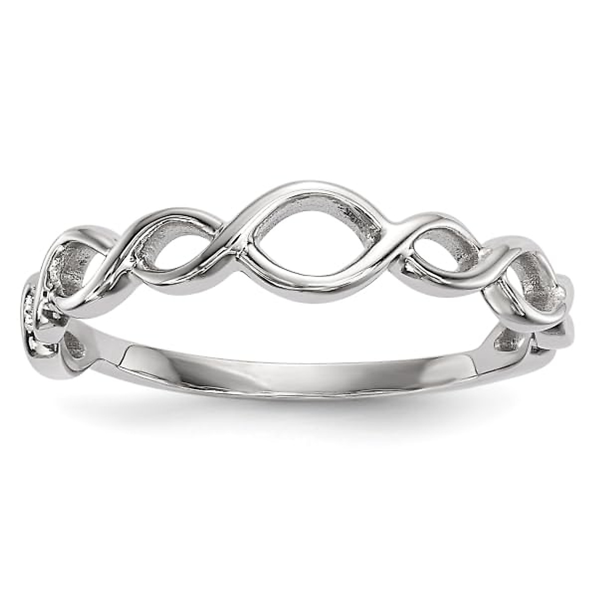 IceCarats 14K White Gold Twisted Loops Woven Crisscross Band Statement Ring Size 7