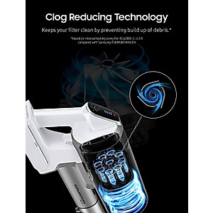 Samsung Jet 70 Pet Cordless Stick Vacuum Long Lasting Battery and 150 Air Watt Suction Power, Complete with Mini Motorized Tool, Violet