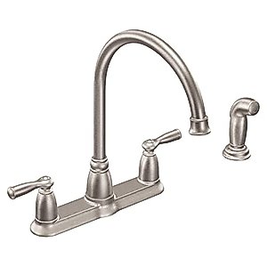 Banbury Hi-Arc Kitchen Faucet, With Spray, 2-Handle, Stainless Steel