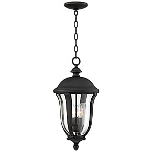 John Timberland Park Sienna Traditional Outdoor Ceiling Light Fixture Hanging Black 20" Clear Glass Decor for Exterior House Porch Patio Outside Deck Garage Front Door Garden Home Roof Gazebo