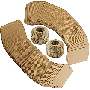 LeonBach 100 Pcs Pillow Boxes and 197 Ft Jute Rope, Jewelry Packaging Supplies Earring Boxes Wedding Favors Boxes Pillow Mini Gift Boxes