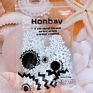 Honbay 100PCS Christmas Snowflakes Wood Slices Snowflake Wooden Embellishments Ornaments for Winter Xmas Tree Craft Decorations