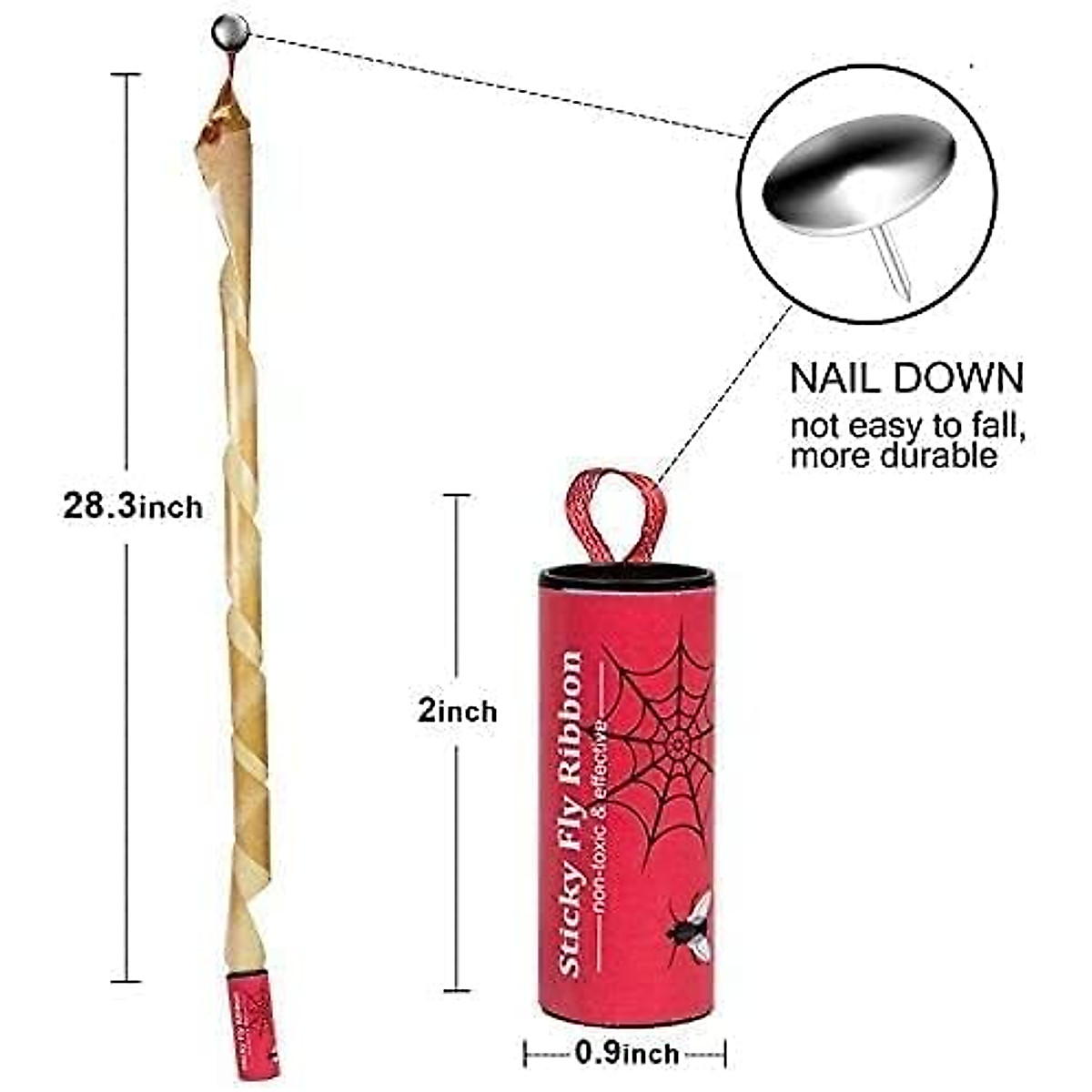 24 Pack Fly Strips, Fly Tape Paper Fly Traps Fly Ribbon Hanging, Fruit Sticky Fly Traps Fly Catcher for Indoors Outdoors