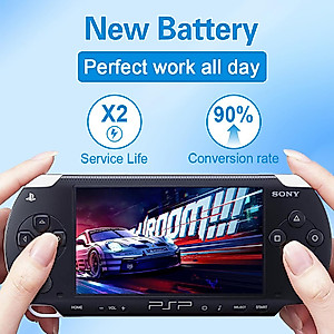XYIRMCYF 2PCS PSP 1000 Battery (2024 New Upgrade), 6500mAh New 0 Cycle High Capacity Battery for Sony PSP 1000 PSP-110 PSP-280 Console