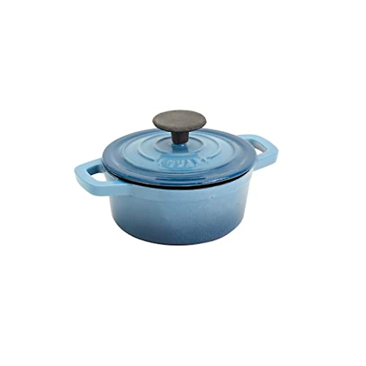 Smith & Clark 1-Quart Enameled Cast Iron Dutch Oven Pot with Lid, Blue