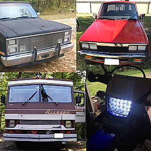 Dot Approved 4x6 Inch LED Headlights Hi/Lo Sealed Beam Replace Projector Rectangular H4651 H4652 H4656 H6545 Headlamp Peterbil KW Kenworth Freightinger Ford Probe Chevy Oldsmobile Cutlass 4PCS