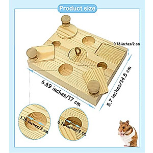 MUYG Wooden Hamster Foraging Toys,Enrichment Foraging Toy Guinea Pig Interactive Hide Treats Puzzle Snuffle Game Small Animal Chew Toys for Chinchilla Rat Bunny Hedgehog Gerbils