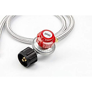 HuitzBin4 FT High Pressure Propane 0-20 PSI Adjustable Regulator with 4 FT Stainless Steel Hose QCC1 Tank for Grill .Propane Burner, Turkey, Fryer and More Electrical appliances - CSA Certified