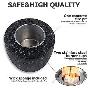 JORRLOB Tabletop Fire Pit, Table top fire Pit Bowl, Long Burning Alcohol Mini Fire Pit, Smokeless Fire Pit, Fire Bowl, Mini Personal Fireplace for Indoor Outdoor Patio, Round Fire Bowl