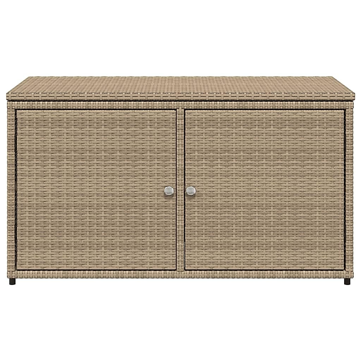QJBSAVVA Patio Storage Cabinet, Office Cabinet Storage Box Tool Shed Garden Box Suitable for Outside Patio Kitchen Apartments Beige 43.3"x21.7"x23.8" Poly Rattan