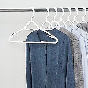Set of 5 Deluxe Non Slip Hangers by Neatfreak! - Space Saving Hangers for Clothes, Pants, Jackets and Shirt 5 Pack,White/Grey