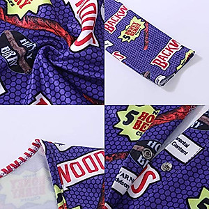 Women Sleepwear One Piece V Neck Button Up Cotton Pajama Jumpsuit Long Sleeve Trouser Pants Night Wear Romper (Backwoods-purple, Medium)