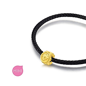 CHOW SANG SANG 999 24K Solid Gold Love Watch Mini Charm Bracelet for Women 92444C (Gold, 17 CM)