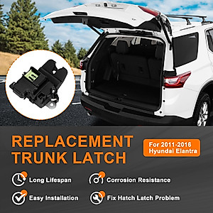 81230-3X010 Trunk Latch Lock Actuator for Hyundai Elantra 2.0 1.8L 2011 2012 2013 2014 2015 2016 Replace Hyundai 812303X010 Tailgate Tail Gate Latch Lock Actuator Motor Rear Door Hatch Lock Assembly
