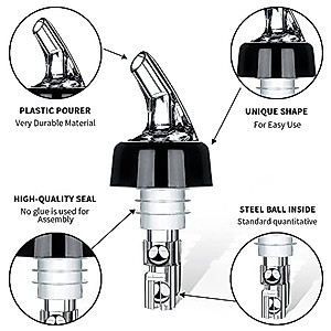 Automatic Measured Bottle Pourer - Quick Shot Spirit Measure Pourer Drinks Wine Cocktail Dispenser Home Bar Tools - 1oz/30ml (4 pack)