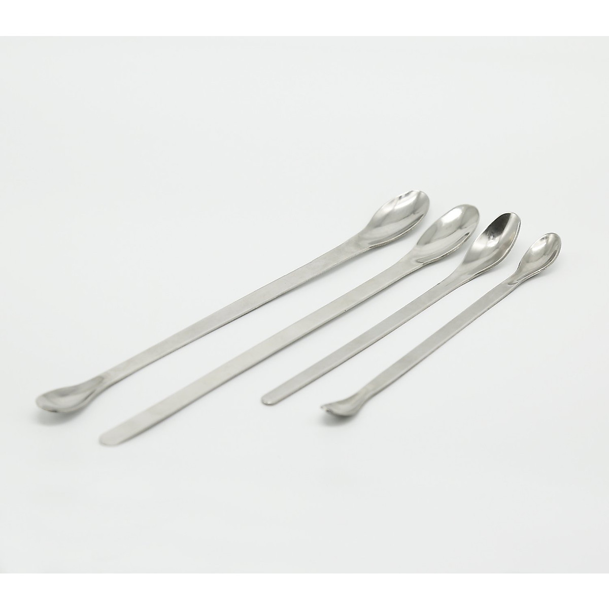 Stainless Steel Micro Scoop Reagent Lab Sampling Spoon Lab Spatulas Scoop Bar Spoon Medical Pharmacy Mini Micro Spoon Scoop 2Pcs for 22cm 2 Pcs for 16cm