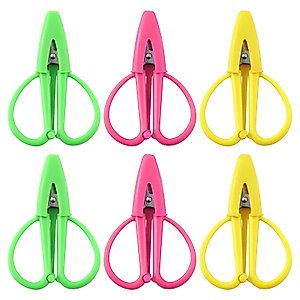 6PCS Mini Scissors, Potable Travel Scissors Thread Trimming Scissors Small Sewing Shears Pocket Scissors Pointed Tip Scissors Safety Scissors with Sheath for Cutting Thread Ends or Clothing Tags