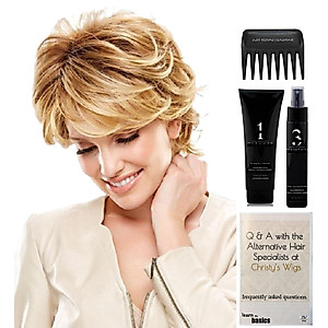 BUNDLE - 5 Items: Naomi Heat Friendly Synthetic Wig by Jon Renau, Christy's Wigs Q & A Booklet, HD Smooth Detangler, Synthetic Shampoo & Wide Tooth Comb - Color: 6F27