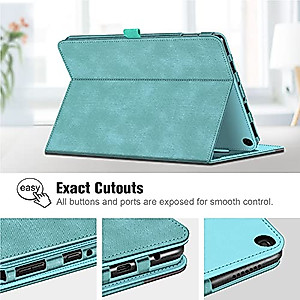 Fintie Case for All-New Amazon Fire HD 10 and Fire HD 10 Plus Tablet (Only Compatible with 11th Generation 2021 Release) - [Multi-Angle] Stand Cover with Pocket Auto Wake/Sleep, Turquoise