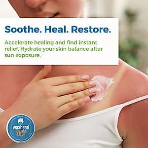 Waxhead After Sun Lotion Sunburn Relief, Miracle Tattoo Balm, Salve for Dry Cracked Hands, Healing Salve Sun Burn Healing Cream Aftersun Sunburn Cream for Eczema with Hemp Seed Oil + Shea Butter (2oz)