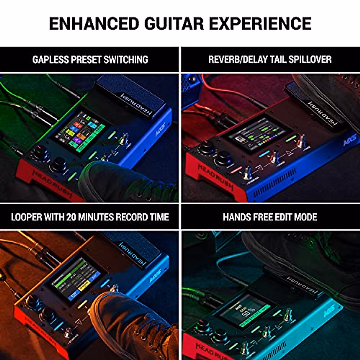 HEADRUSH MX5 - Black - Electric Guitar Multi Effects Pedal with Touch Screen, Expression Pedal, Looper, and Audio Interface