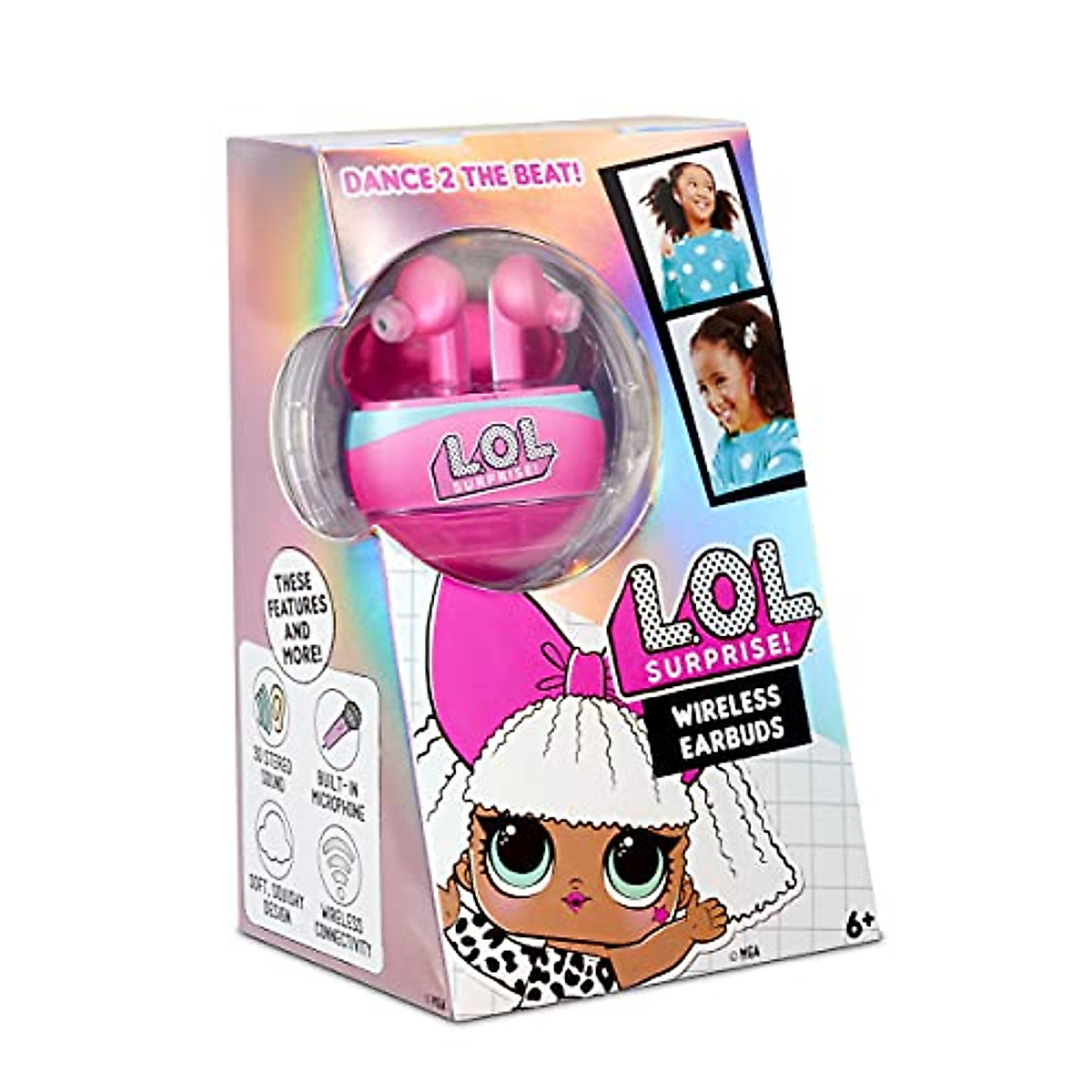 L.O.L. Surprise! Wireless Earbuds for Kids w/ 3D Stereo Sound & Built-in Mic