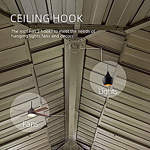 12' x 14' Hardtop Gazebo Outdoor Aluminum Gazebos with Galvanized Steel Double Canopy for Patios Deck Backyard,Curtains&Netting by domi outdoor living