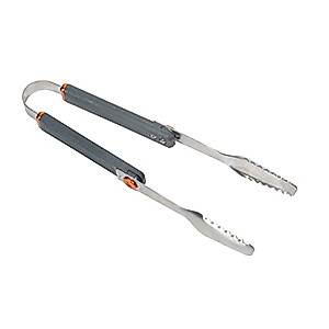 Blackstone 5294 Foldable 2 Piece Hamburger Spatula Flipper and 1 BBQ Tong-Flex Fold Model Stainless Steel-Easy to Carry and Clean Griddle Accessories Tool Set, Black, Orange