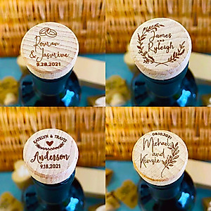 Personalized 100 PCS Wine Bottle Cork Stoppers with Foiled Thank You Stand Card,Personalized Wedding Favors Bridal Shower Favors