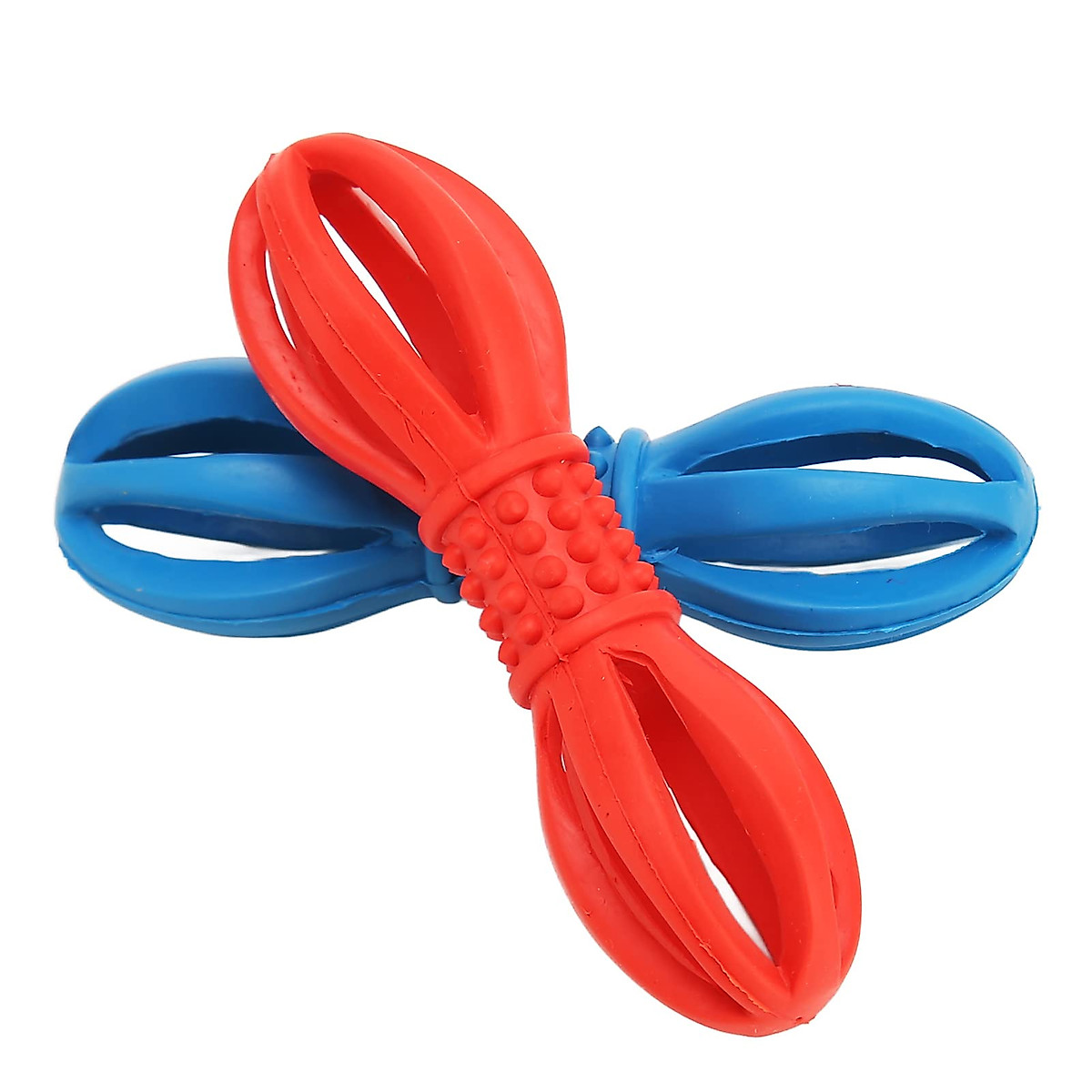 2Pcs Rubber Dog Chew Toy, 1.2x4.7in Interactive Fetch Dog Toy Hollow Dumbbell Toy Tough Puppy Teething Toys for Small Medium Large Dogs