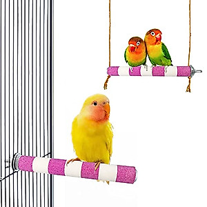 Bird Toys, Parrot Toys, Natural Quartz Sand Rod, Bird Perch Rod, cage Accessories, Suitable for Macaws, buki Birds, Love Birds, Finches, Small and Medium-Sized Birds Habitat
