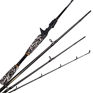 Fiblink 4 Pieces Travel Rod Casting Fishing Rod 24 Ton Carbon Fiber Portable Rod(7')