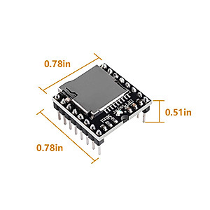 3PCS Mini MP3 Player Audio Module MP3 Voice Decode Board TF Card U Disk IO/Serial Port/AD Board DFPlayer Audio Voice Music Module for Arduino