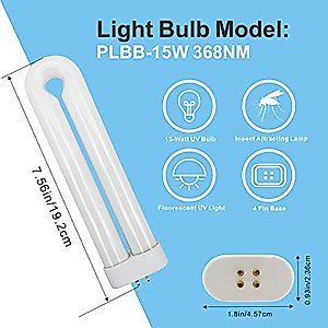 15W Bug Zapper Bulb Replacement for Stinger B4045-4 UVB45 2 Light Bulb - for Stinger Bug Zapper UV40N-CAN and UV40CSA Models