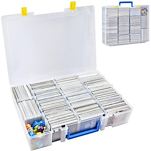 Xuerdon Trading Card Storage Box, 2300+ Playing Card Case Holder Organizer Compatible with PM TCG/for Yugioh/for CAH/for Phase 10/ for Topps Football Baseball Sports Cards (Case Only) - White